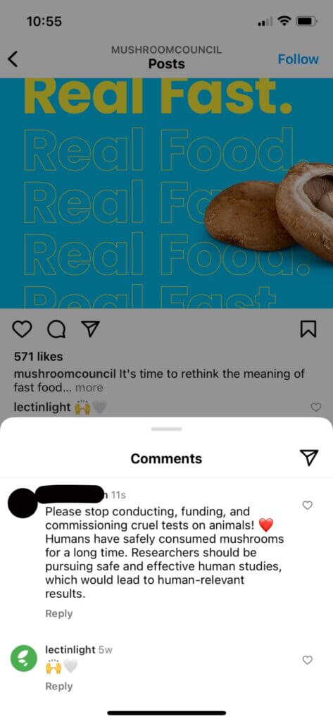 mission: urge the mushroom council to ban animal testing | peta2