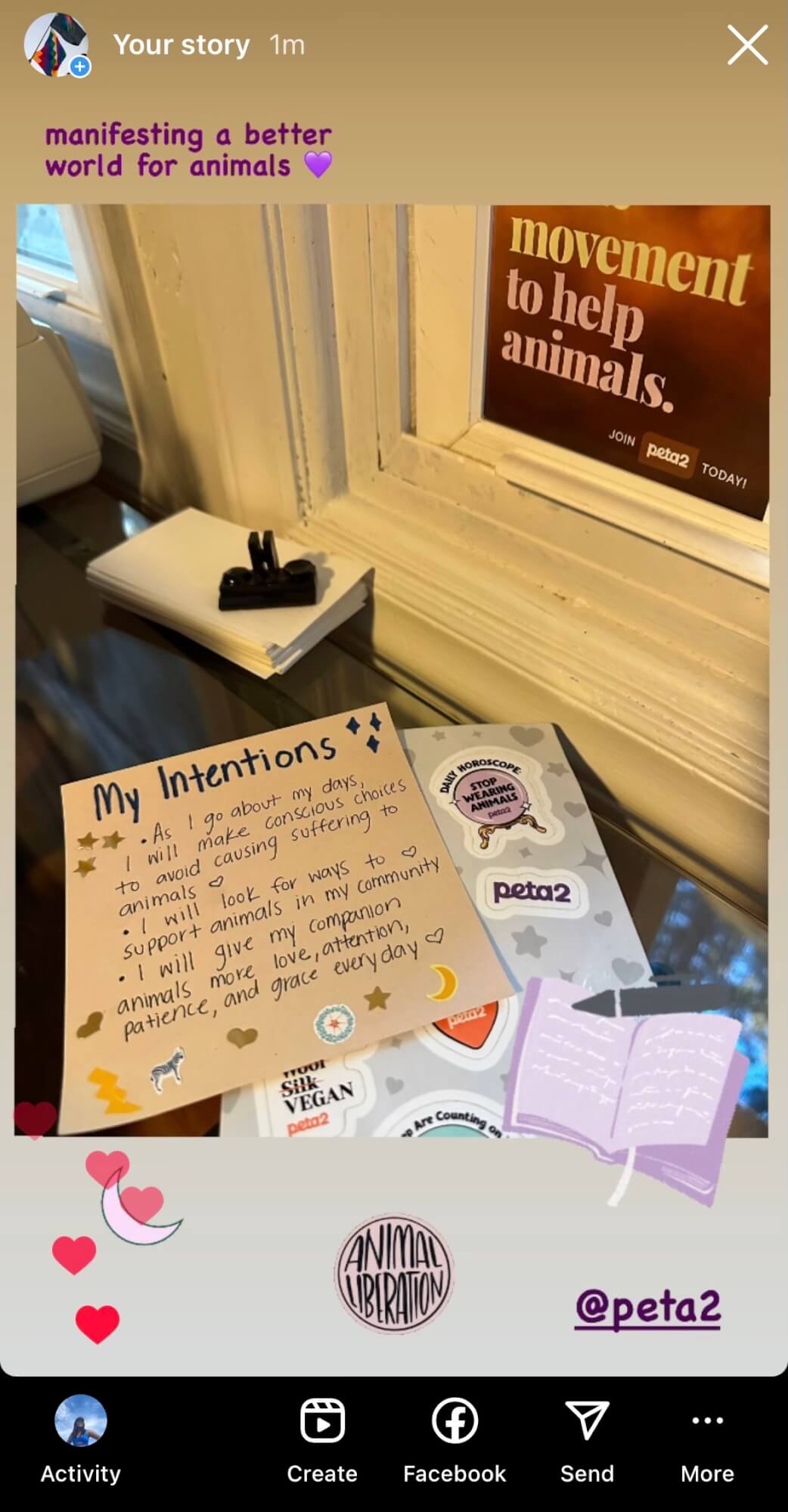 mission: write down your intentions to help animals | peta2