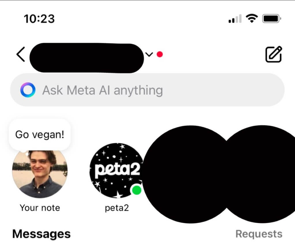 mission: rep animal rights on your ig note | peta2