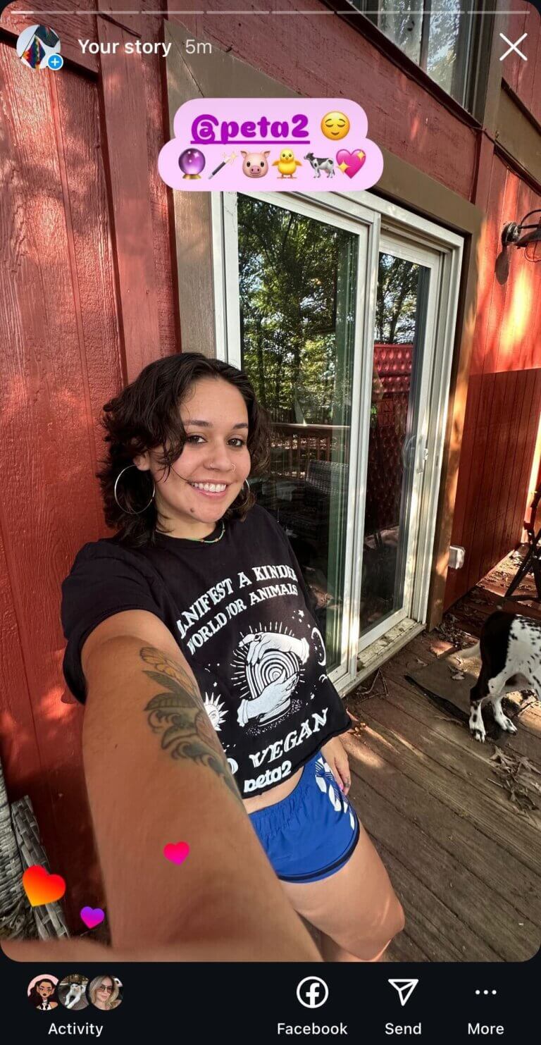 mission: show off peta2 merch on social media | peta2