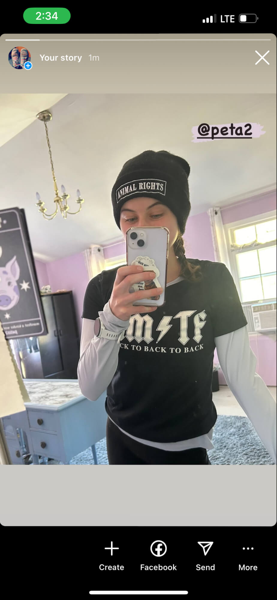 mission: show off peta2 merch on social media | peta2