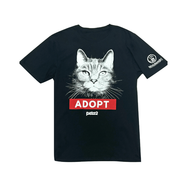 adopt never buy (cat) t-shirt | peta2