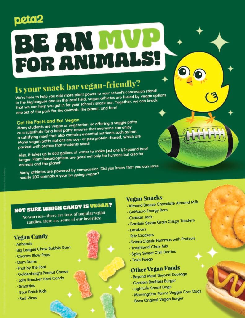 mission: get vegan snacks in the concession stand | peta2