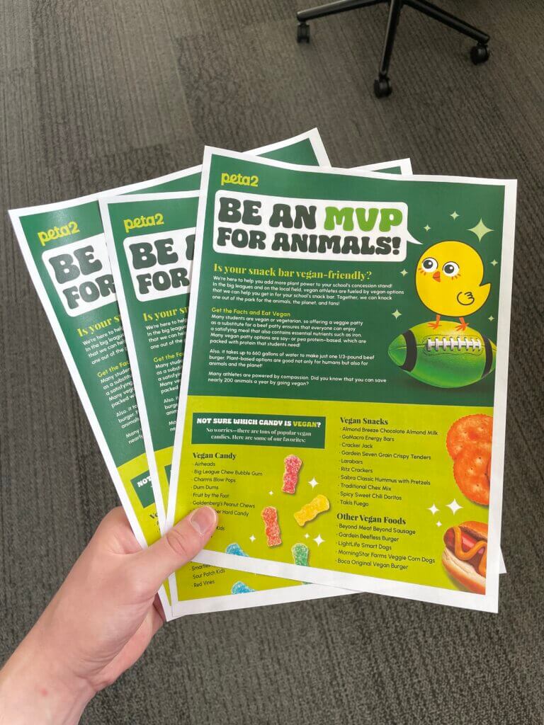 mission: get vegan snacks in the concession stand | peta2