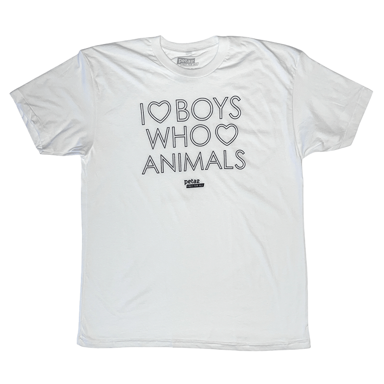 'love boys who love animals' t-shirt | peta2