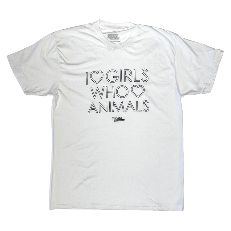 'love girls who love animals' t-shirt | peta2