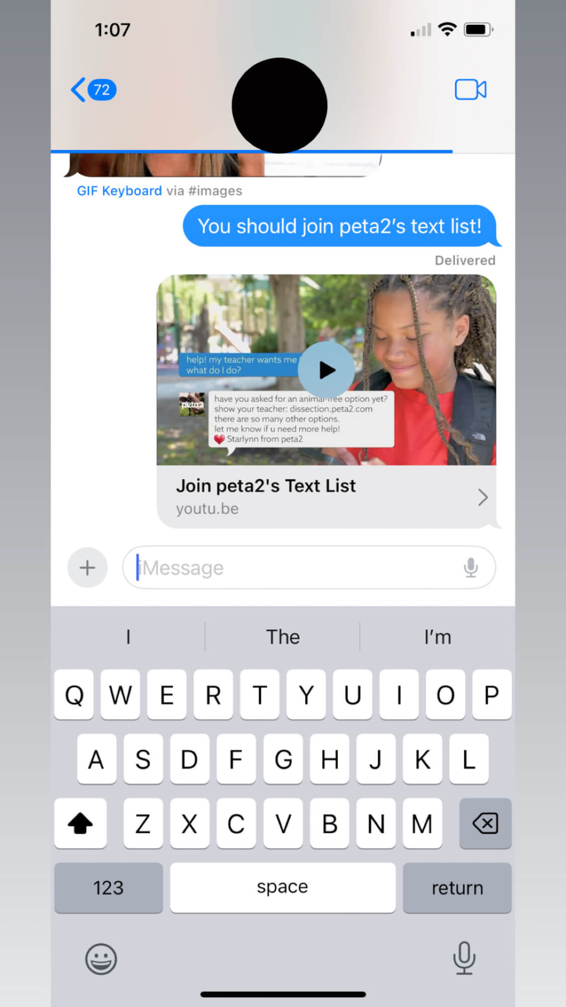 mission: share our text list video | peta2