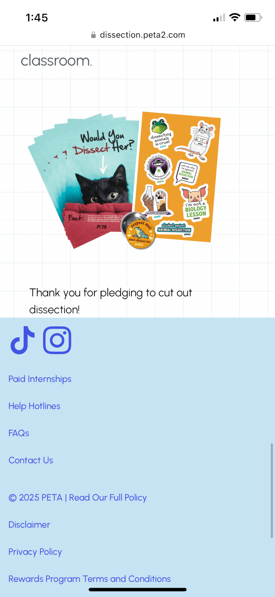 mission: pledge to end animal dissection | peta2