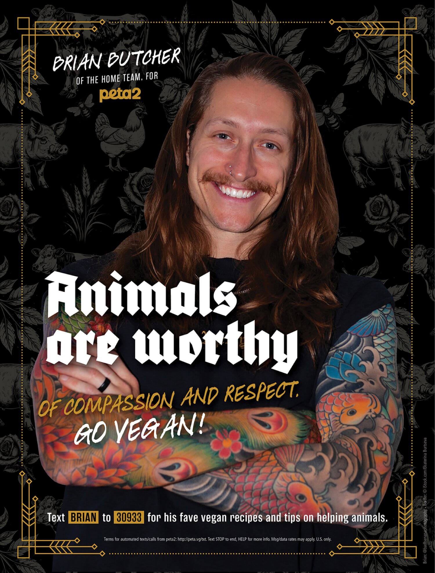 brian butcher of the home team x peta2: go vegan! | peta2